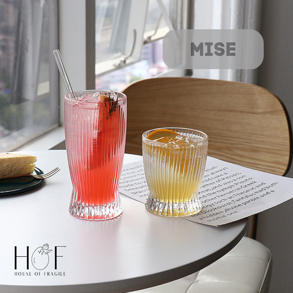 [HOF] Mise Korean Glass Cup Line Model | Unique Aesthetic Cafe Coffee ...
