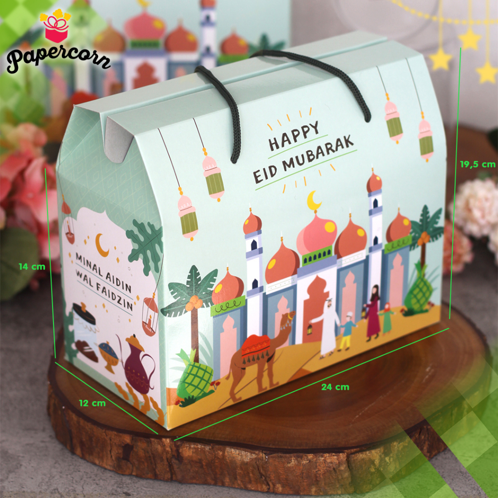 10 Pcs Eid Gable Box Gift Box - Eid Box - Eid Prayer size 24x12x14 cm ...