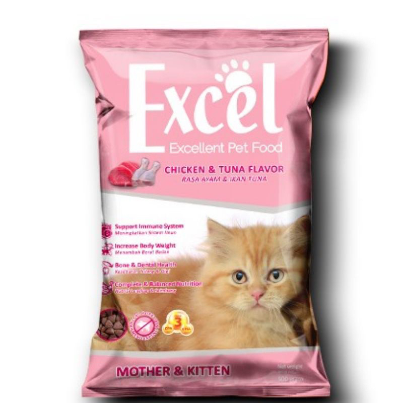 Excel MOTHER & KITTEN Cat Food 500g | Shopee Malaysia