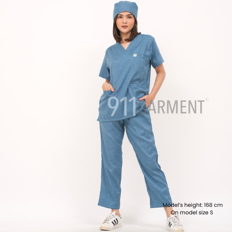 [Two Tone/ Denim Edition] Doctor Scrub SET Check Out Doctor/ OK Clothes ...