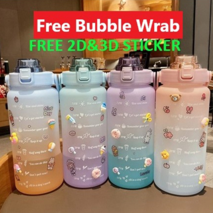 2 Liter Drinking Bottle Viral Bottle Rainbow Bottle Motivational ...