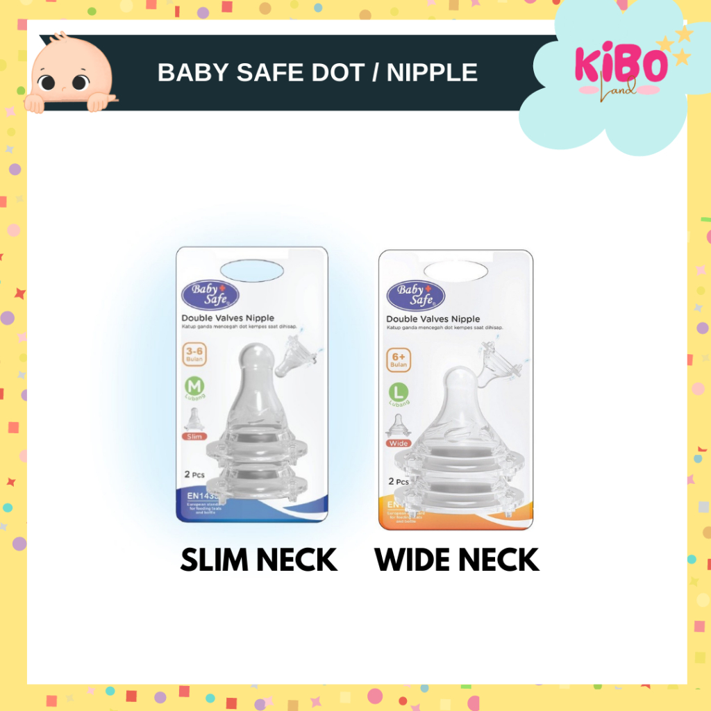 Baby Safe Double Valves Nipple Wide /slim Neck Reffil Baby pacifier ...