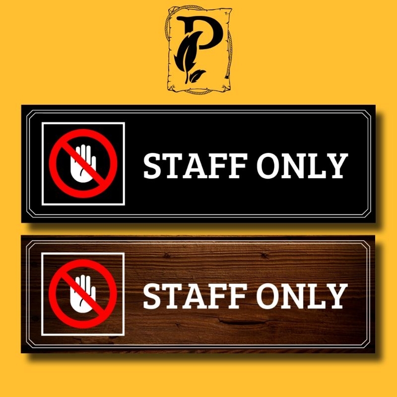 Staff Only Sign Board, Wall Decor, Wall Decoration, Sign in | Shopee ...