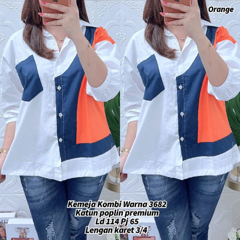 KEMEJA Color Combi Shirt 3682 Details In The pict | Shopee Malaysia
