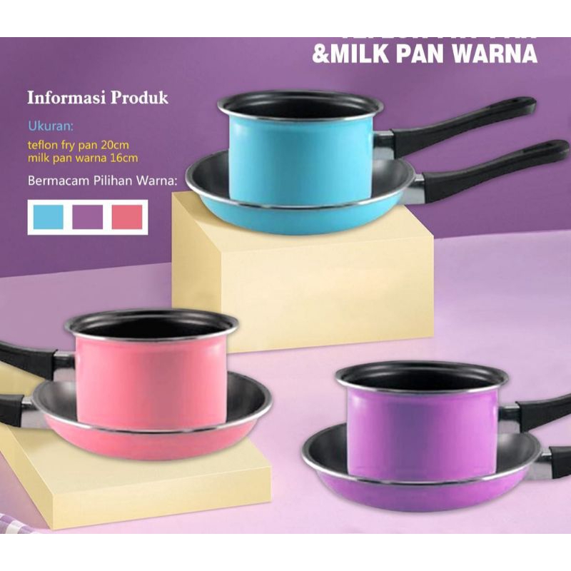 Frypan Color/TEFLON Color/TEFLON Pan SET Frying Pan | Shopee Malaysia