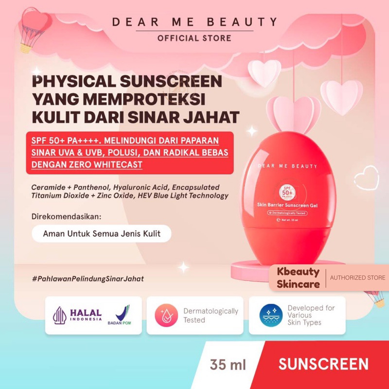 Dear Me Skin barrier Sunscreen SPF 50 PA ++++ / Sunscreen for Skin ...