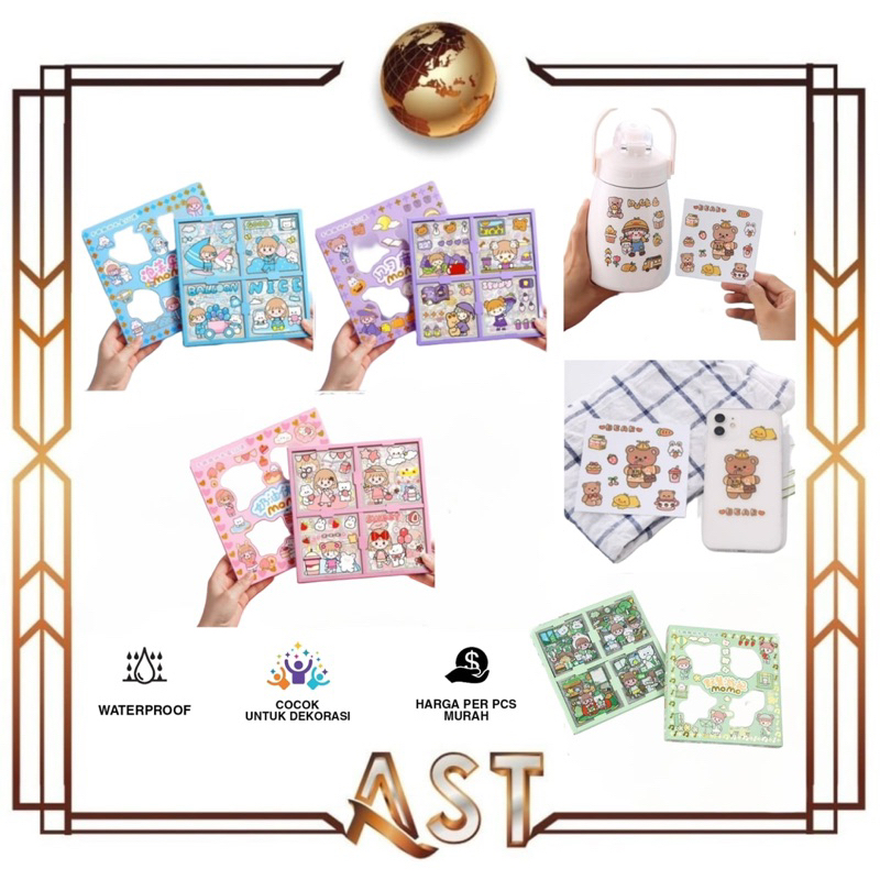 Momo Sticker Motif Sticker Paste Cartoon Cute Character Korea ...