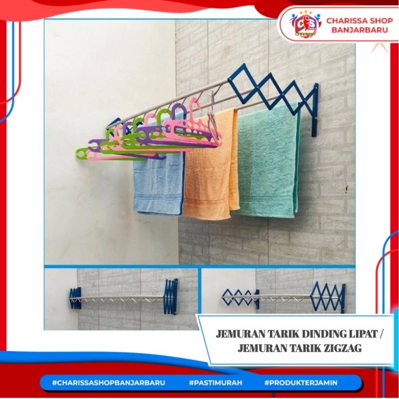 Zigzag Folding Pull Clothesline/portable Wall Pull Clothesline | Shopee Malaysia