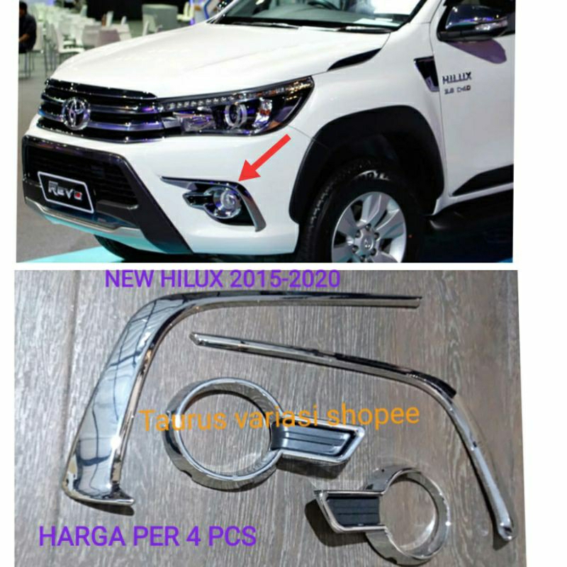 Front Bumper Foglamp Ring/Cover for Toyota HILUX Revo 2015,2016,2017 ...