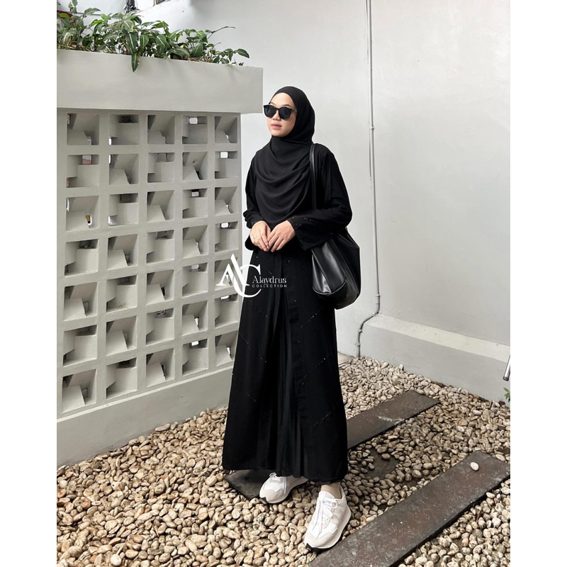 MATA HITAM Alaydrus Collection Abaya Syari Black Gamis Saudi Arabia Outer Black Eye Combination ...