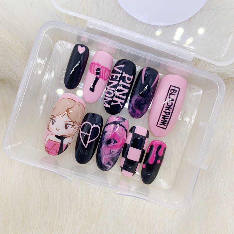 Blackpink born pink custom press on nails fake nails fake nails nailart ...