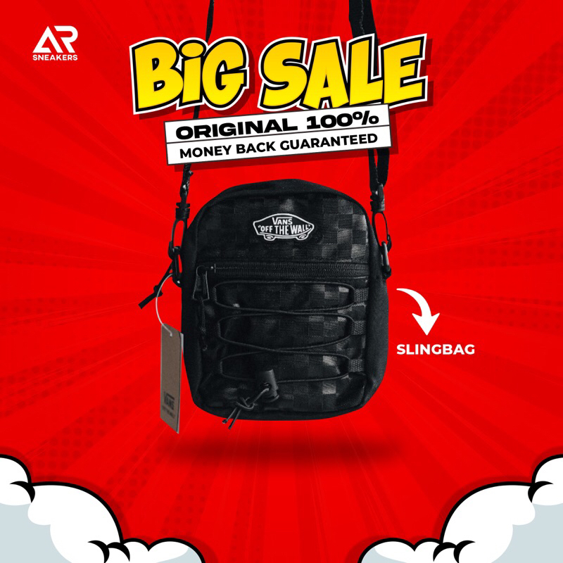 V@ns Slingbag Checkerboard Black / Tas / WAISTBAG Original | Shopee ...