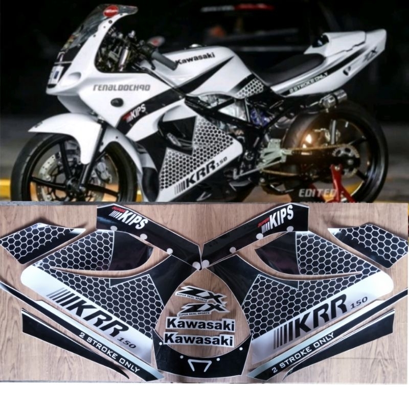 PUTIH Custom striping stickers for the ninja rr old white variation ...
