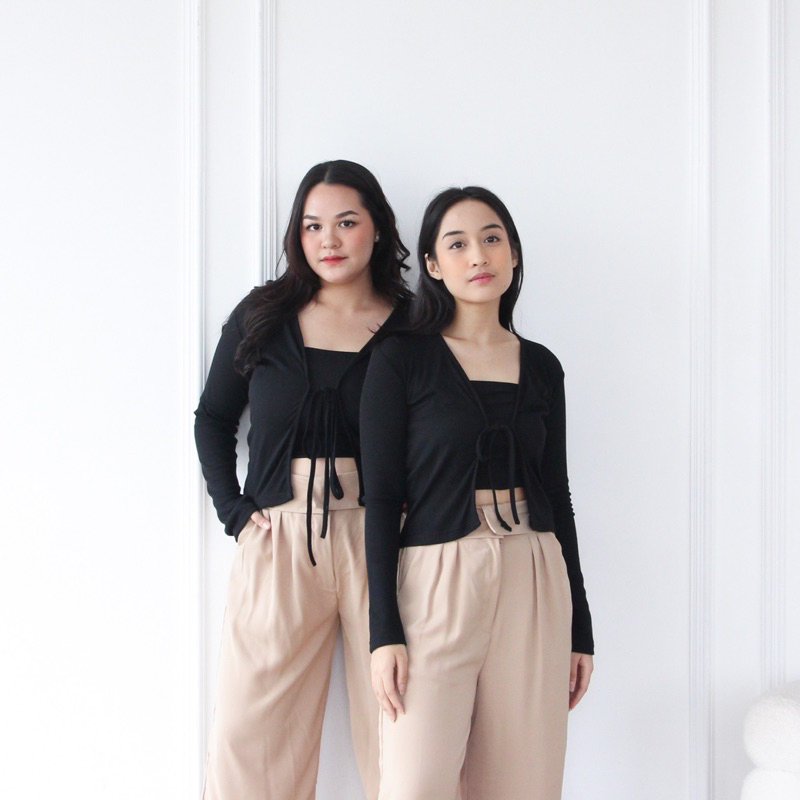 Flownelss - Youn Joo Cardi Set (Cardigan & Tank Top) | Shopee Malaysia