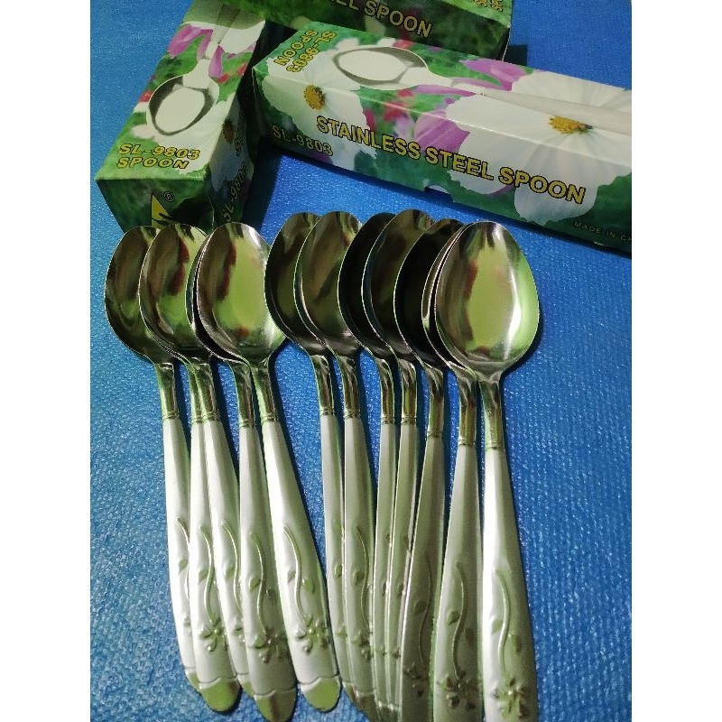 Stainless Flower Cutlery Spoons Per 1 Dozen (12Pcs) and Per 1/2 Dozen ...