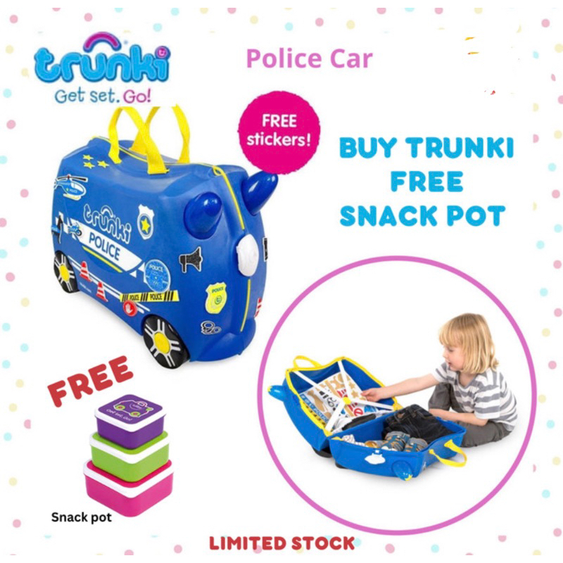 Trunki Ride On Pull Along Childrens Suitcase (free lunch box) | Shopee ...