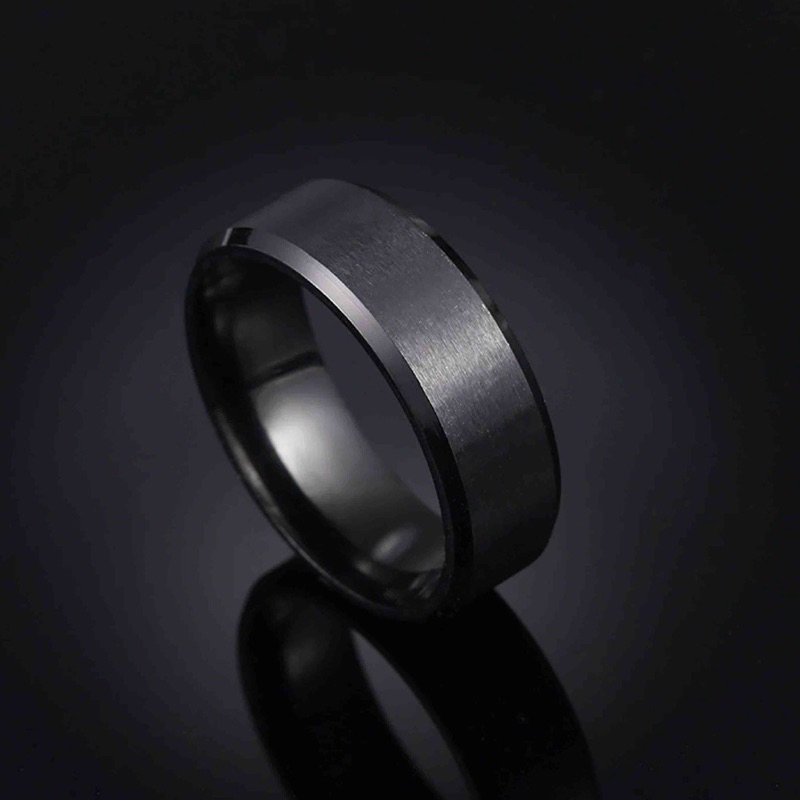 HITAM Super QUALITY PLAIN BLACK TITANIUM RING ANTI FADE ANTI RUST ...