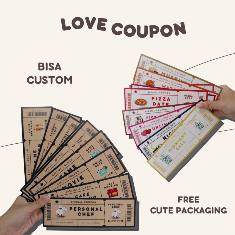 GIFT VALENTINE LOVE COUPON CUSTOM / LOVE TICKET / CUSTOM COUPON / GIFT ...