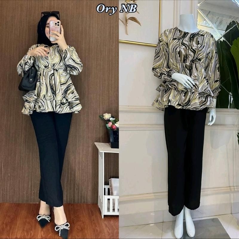 KEMEJA One Set Dinara One Set One Set Shakila Premium Outfit Shirt And ...