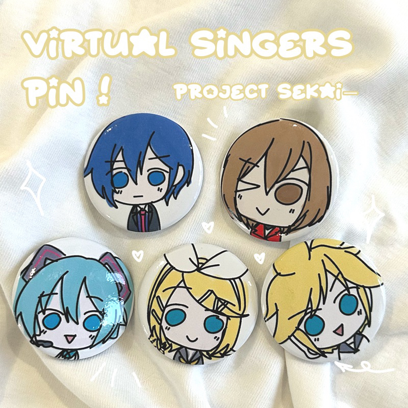 Virtual singer pins vocal (kaito, len, rin, meiko, miku) | Sekai project | Shopee Malaysia