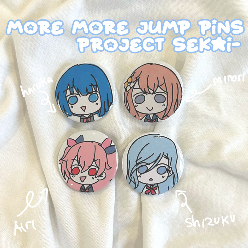 More more jump pins (airi, minori, haruka, shizuku) | Sekai project | Shopee Malaysia