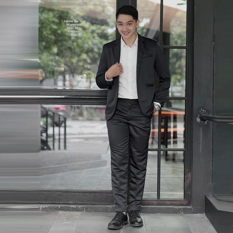 HITAM Hoof Fullset Black Men's Suit | Shopee Malaysia