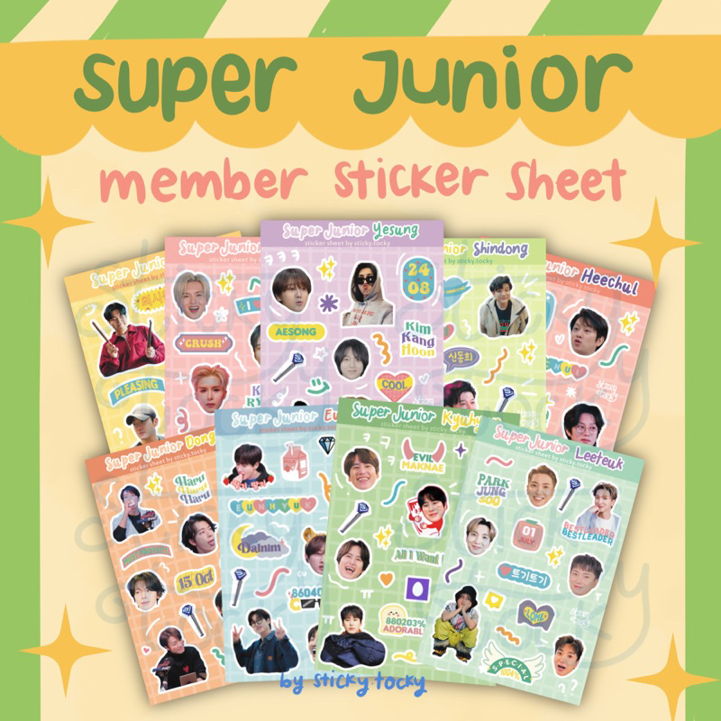 Super Junior Sticker Sheet A6 Kiss Cut Sticker (Updated Design ...