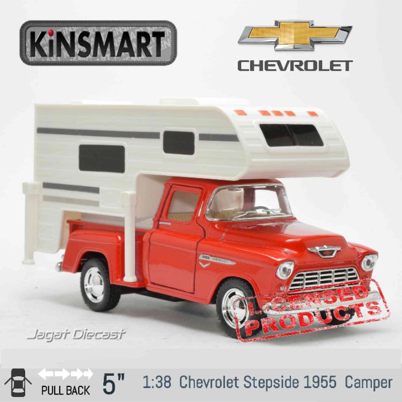 Kinsmart 1955 Chevy Stepside Camper 32 Scale Diecast Jagat Camping ...