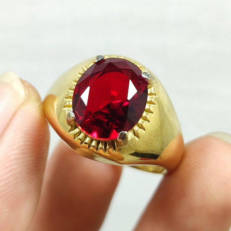 MERAH Original Siamese Red Ring Stone CHATAM HIGH QUALITY Ready To Use ...