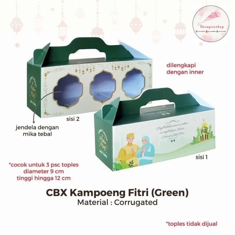 Box Kampoeng Fitri Green / Dus Kue Kering Idul Fitri / Dus Hampers ...
