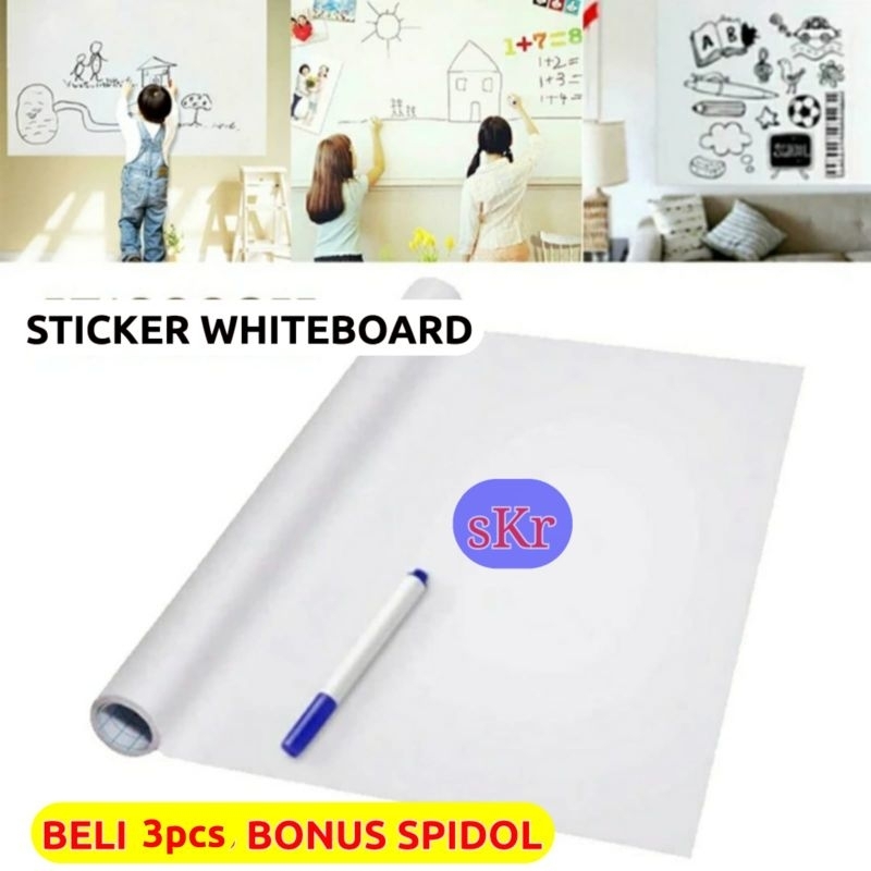 WhiteBoard Sticker Blackboard Writing Board Sticker Size 120cm X 50cm ...