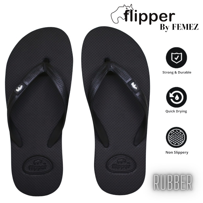 HITAM Original Sandal Jepit FLIPPER by FEMEZ Combi Walker Men Full ...