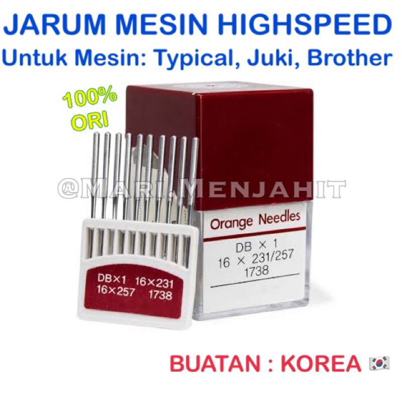 MESIN Original Korean Orange Needle DB X 1/ DBx1 Industrial Sewing ...