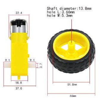 Dc AND GEARBOX MOTORCYCLE ARDUINO UNO Robot 3 - 6V COOL PROJECT nodemcu ...