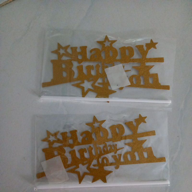 Happy birthday cake Topper/birthday writing Topper | Shopee Malaysia