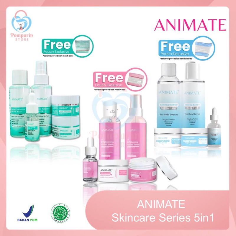 Animate Whitening Series 5in1/Glowing Barrier Series 5in1/Acne Solution ...