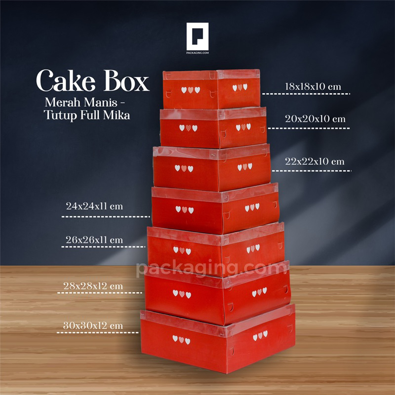 MERAH Mica Lid Cake Box/Sweet Red Box/Tart Box/Cake Box | Shopee Malaysia