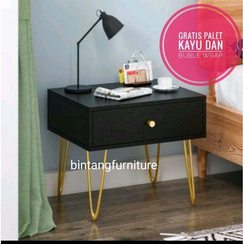 Minimalist Nightstand Side Table Side Table Room Table Iron Legs Corner ...