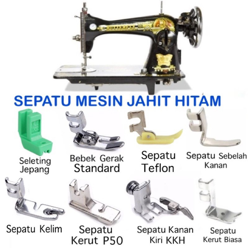 MESIN HITAM Old Classic Butterfly Singer Black Sewing Machine Foot ...