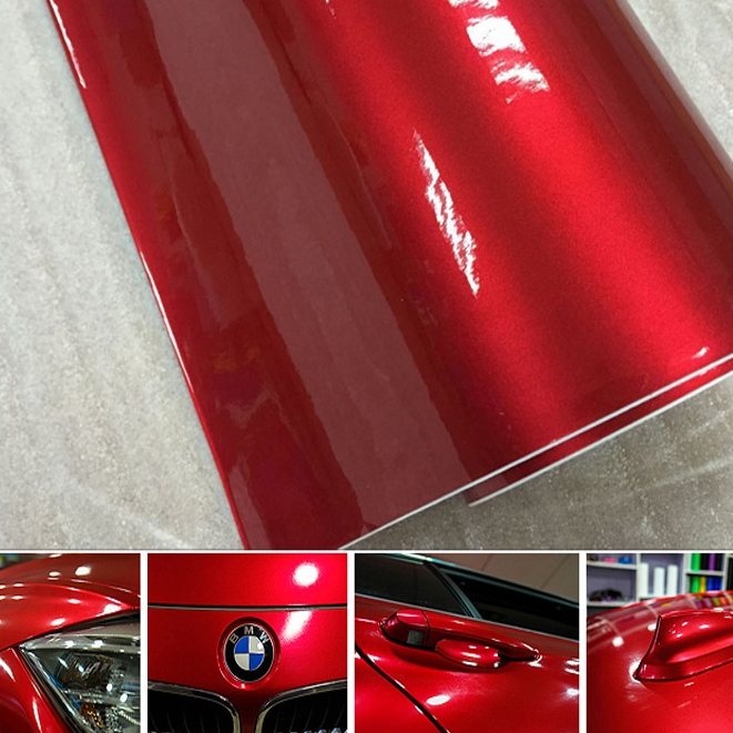 MERAH Red METALLIC CANDY GLOS RED CAR STICKER MATT METALLIC WRAPPING L ...