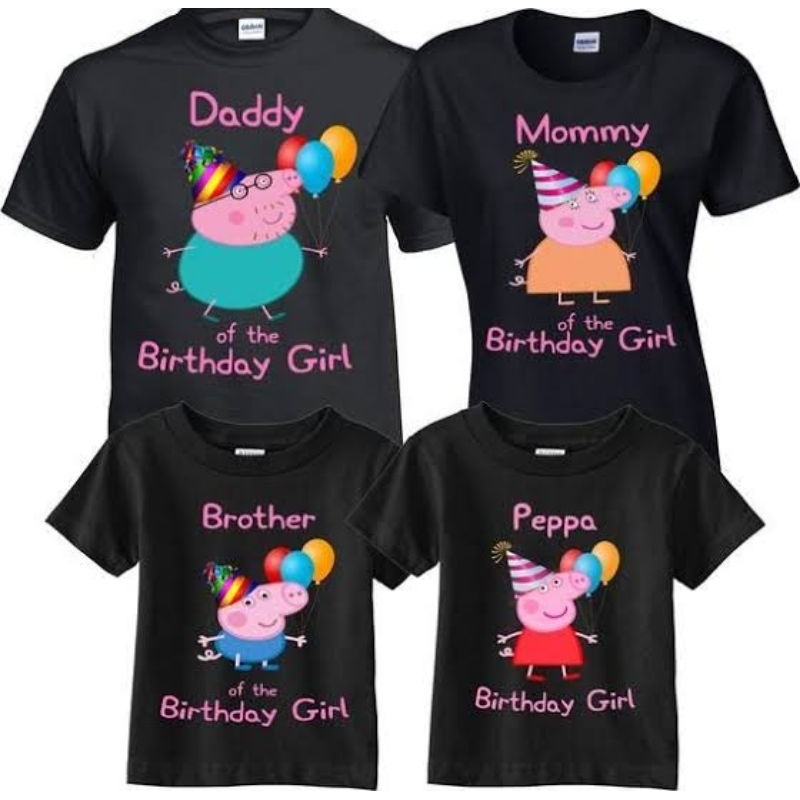 Pep*a Pig Balloon Short Sleeve Children's Birthday Girl T-Shirt Can ...