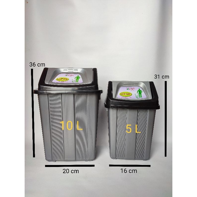 5 LITER GRAY TRASH CAN / 5L WOKE LID TRASH CAN | Shopee Malaysia
