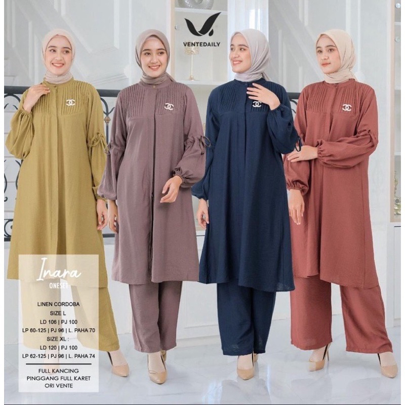KEMEJA (LONG Jumbo) INARA SET LONG Tunic CRINKLE AIRFLOW LD 120 // INARA SET // INARA ONE SET ...