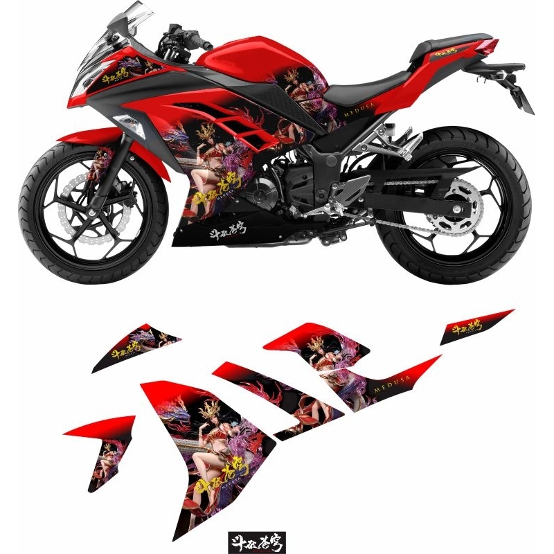Kawasaki Ninja 250 Fi Custom Anime Edition Striping / semi-full Decal ...