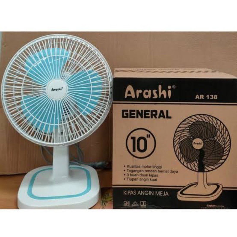 10 INCH Arashi General AR 138 Fan / Desk Fan / DeskFan / Sitting Floor ...