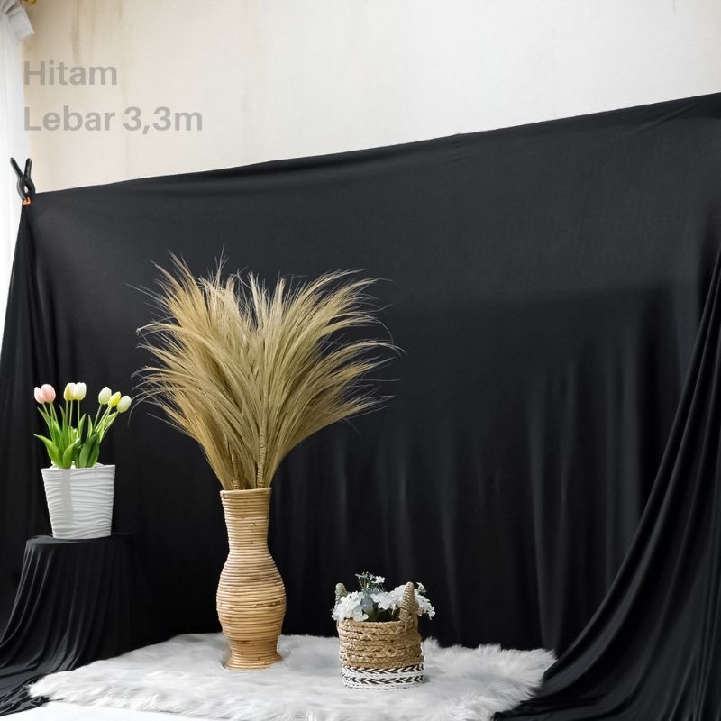 HITAM LAYAR Fabric BACKDROP BACKGROUND DECORATION DECOR Plain Screen ...