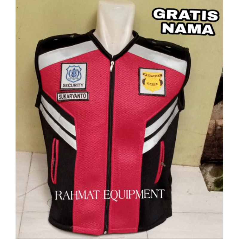 MERAH Thick Red Doublemesh Security Guard Security Vest | Shopee Malaysia