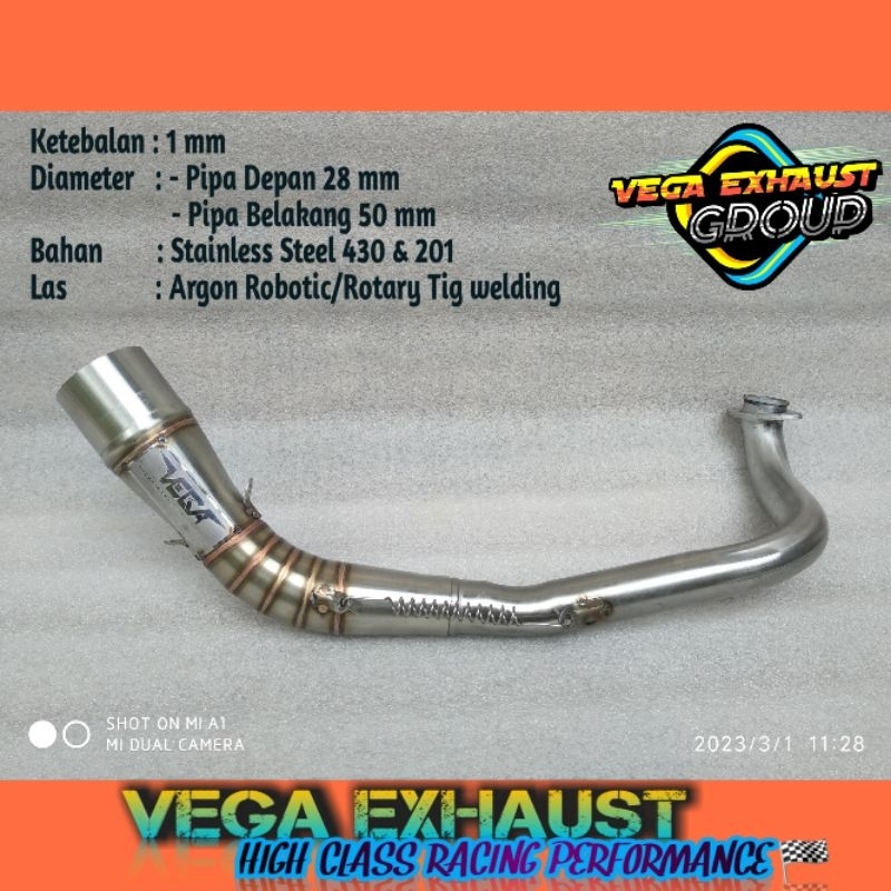 Vario old/fi exhaust neck 125cc led vario racing exhaust header new 125 ...