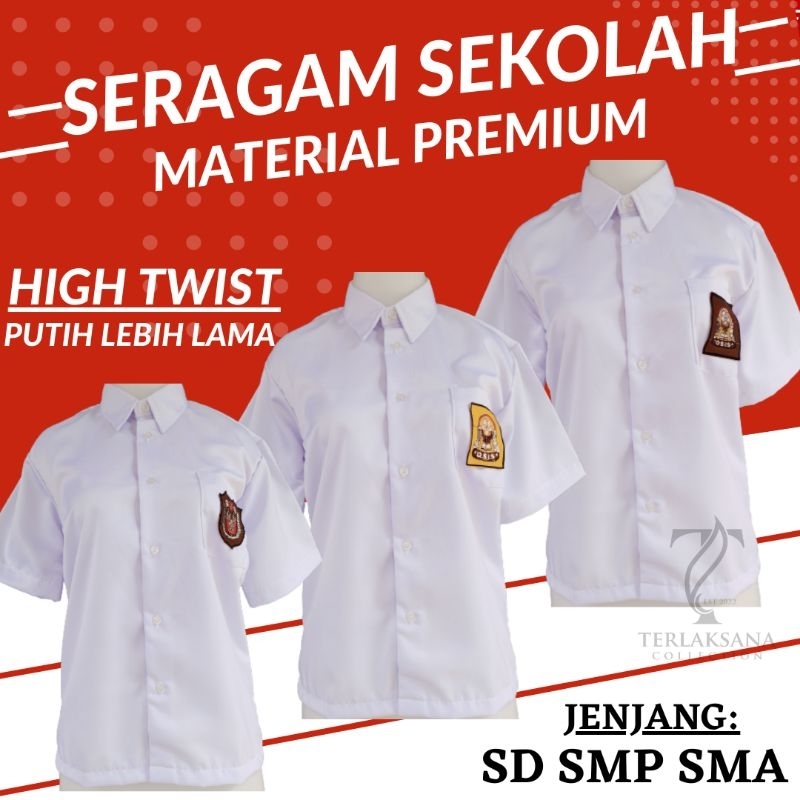 School UNIFORM ELEMENTARY SMP HIGH SCHOOL Short Sleeve Twist | Shopee ...