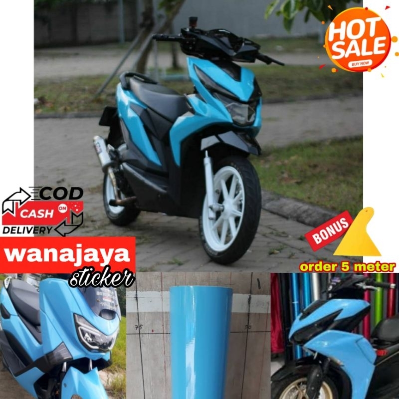 Light blue motorbike scooter sticker, ice blue scotlet | Shopee Malaysia